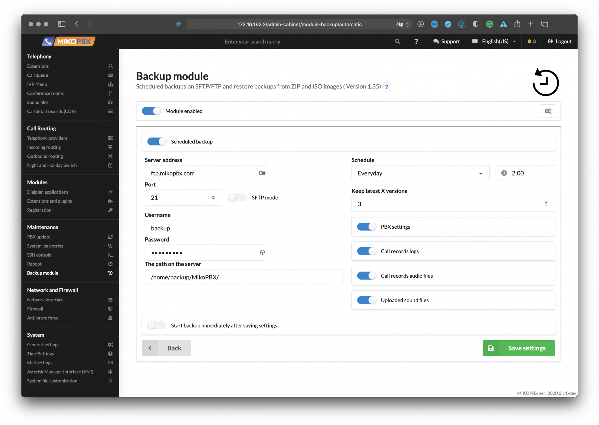Free MikoPBX features