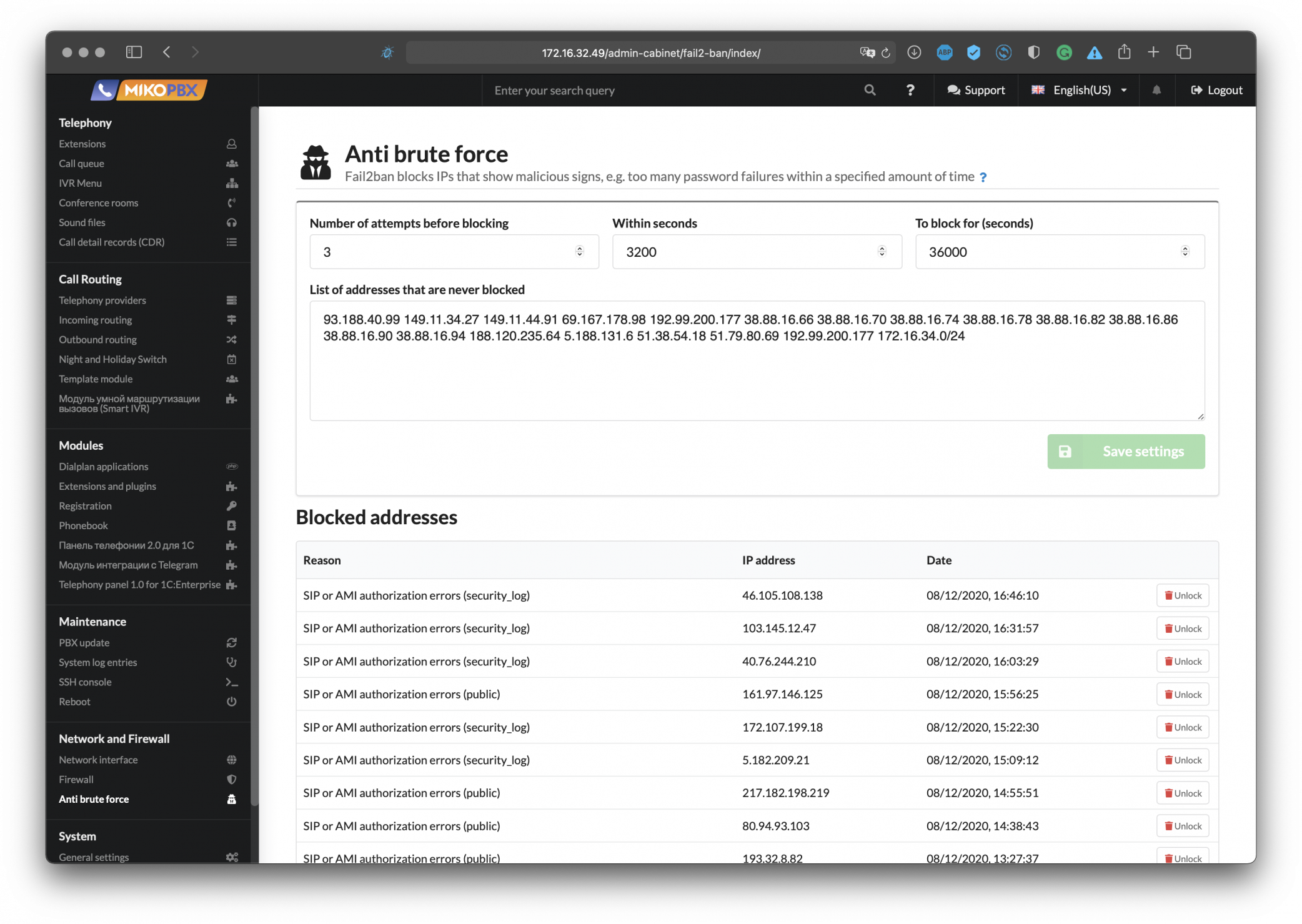 Free MikoPBX features